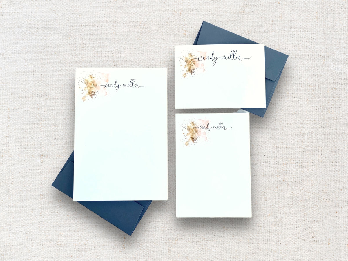 Personalized Set of Stationery 1 notepad, 15 stationery sheets and env ...