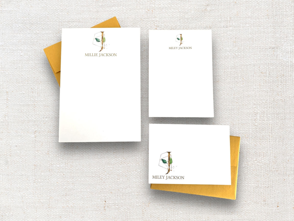 Personalized Set of Stationery 1 notepad, 15 stationery sheets and env ...