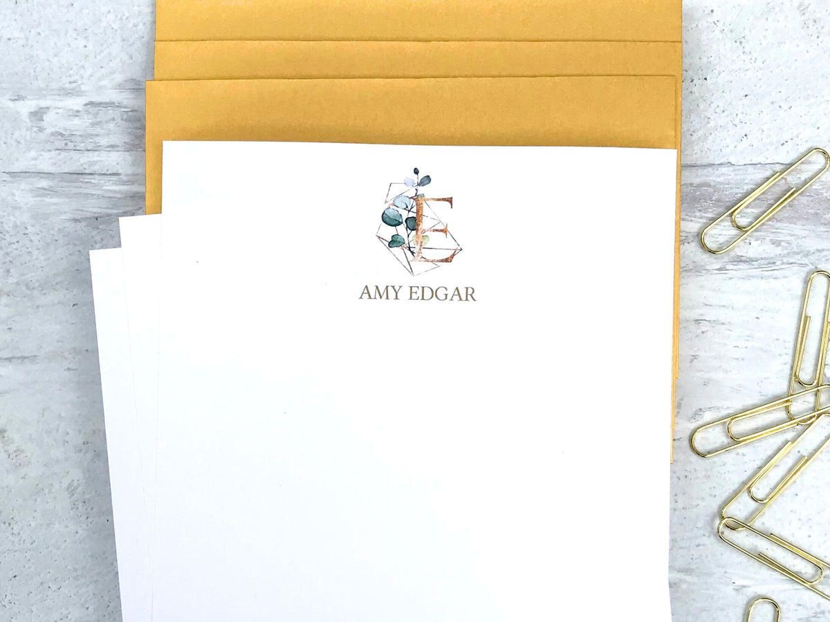 Personalized Monogrammed Stationery Set Letter Writing Set Design 4 ...